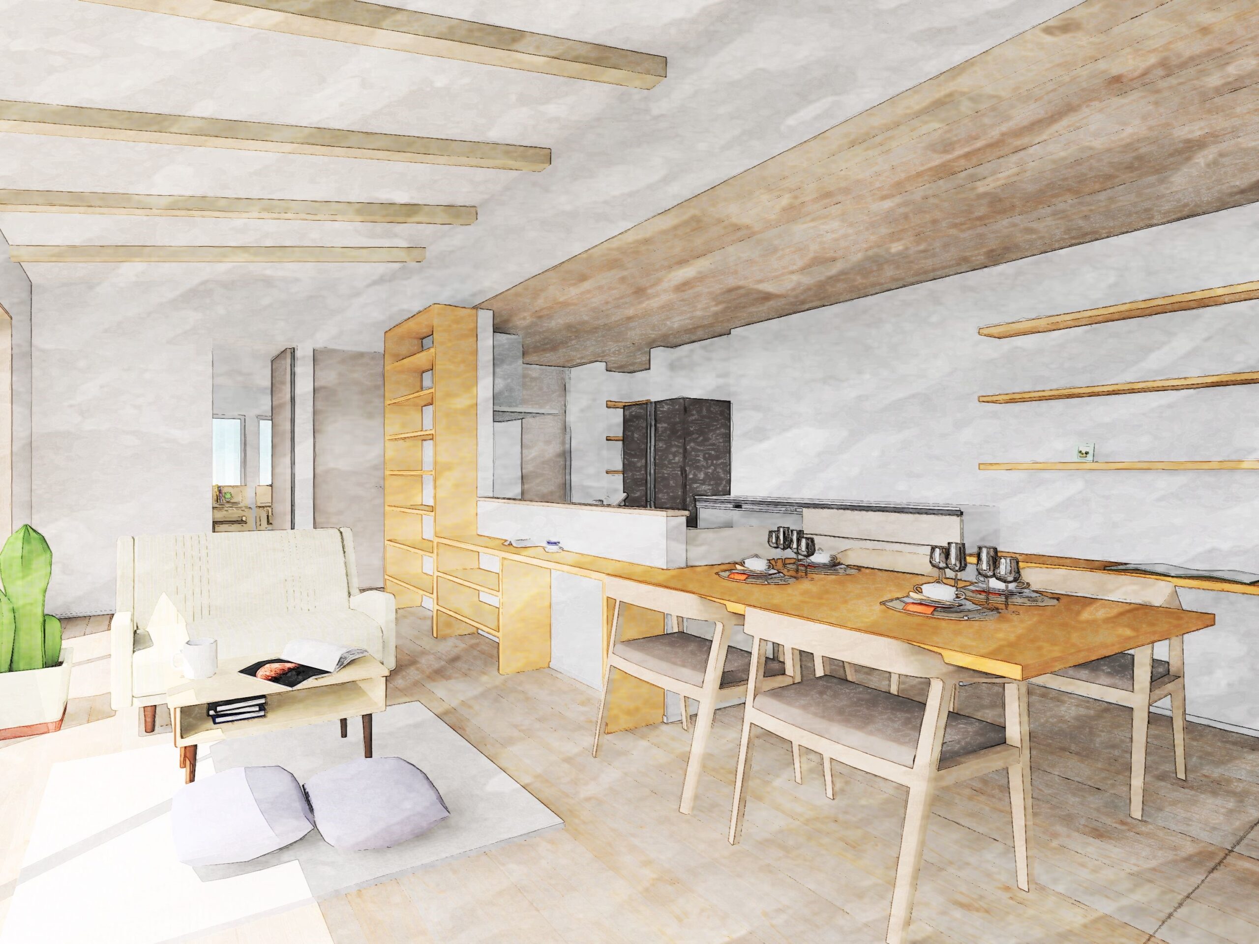 家族が集まるLDKのある ホッとする家（ZEH・平屋・長期優良住宅・耐震等級3・HEAT20G2） | 栃木県那須塩原市で高断熱高気密住宅を作っている工務店、斎藤建設のサイトです。